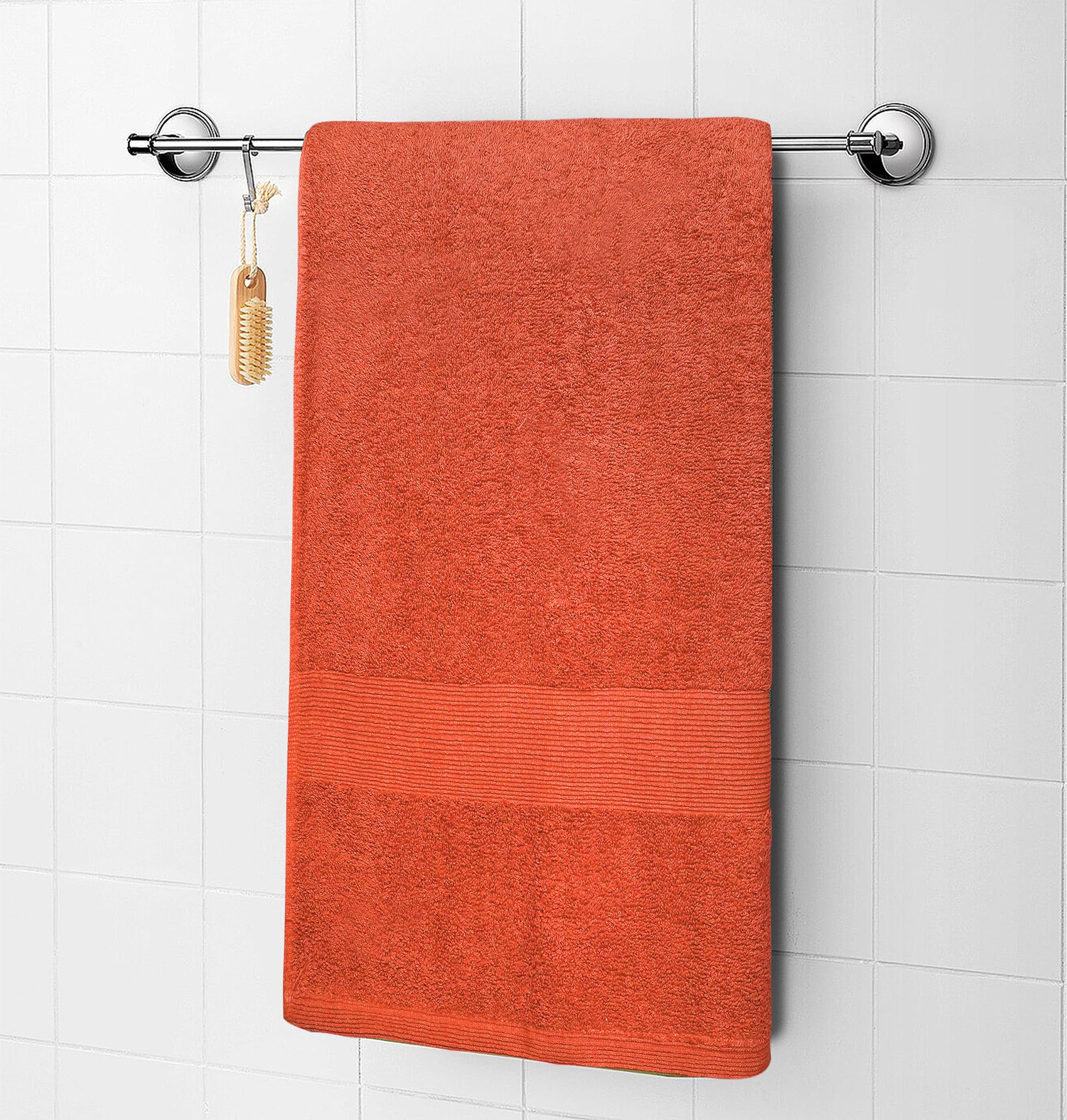 Softolle 100% Cotton Luxury Bath Towels -Towels for Bathroom - Set of 4 Bath Towel (27β x 54β)- Eco-Friendly, Super Soft, Highly Absorbent Bath Towel - Oeko-Tex Certified (Grey) (Coral)