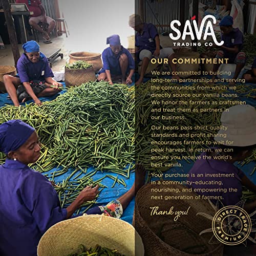 SAVA Madagascar Vanilla Extract β 100% Pure Vanilla Extract from High-Quality Madagascar Vanilla Beans β No Sugar Added Gourmet Vanilla Extract β Baking Supplies (2 Oz)