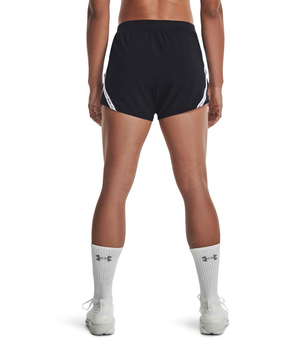 Under Armour Women's Fly by 2.0 Brand Shorts, Black (001)/White, Medium