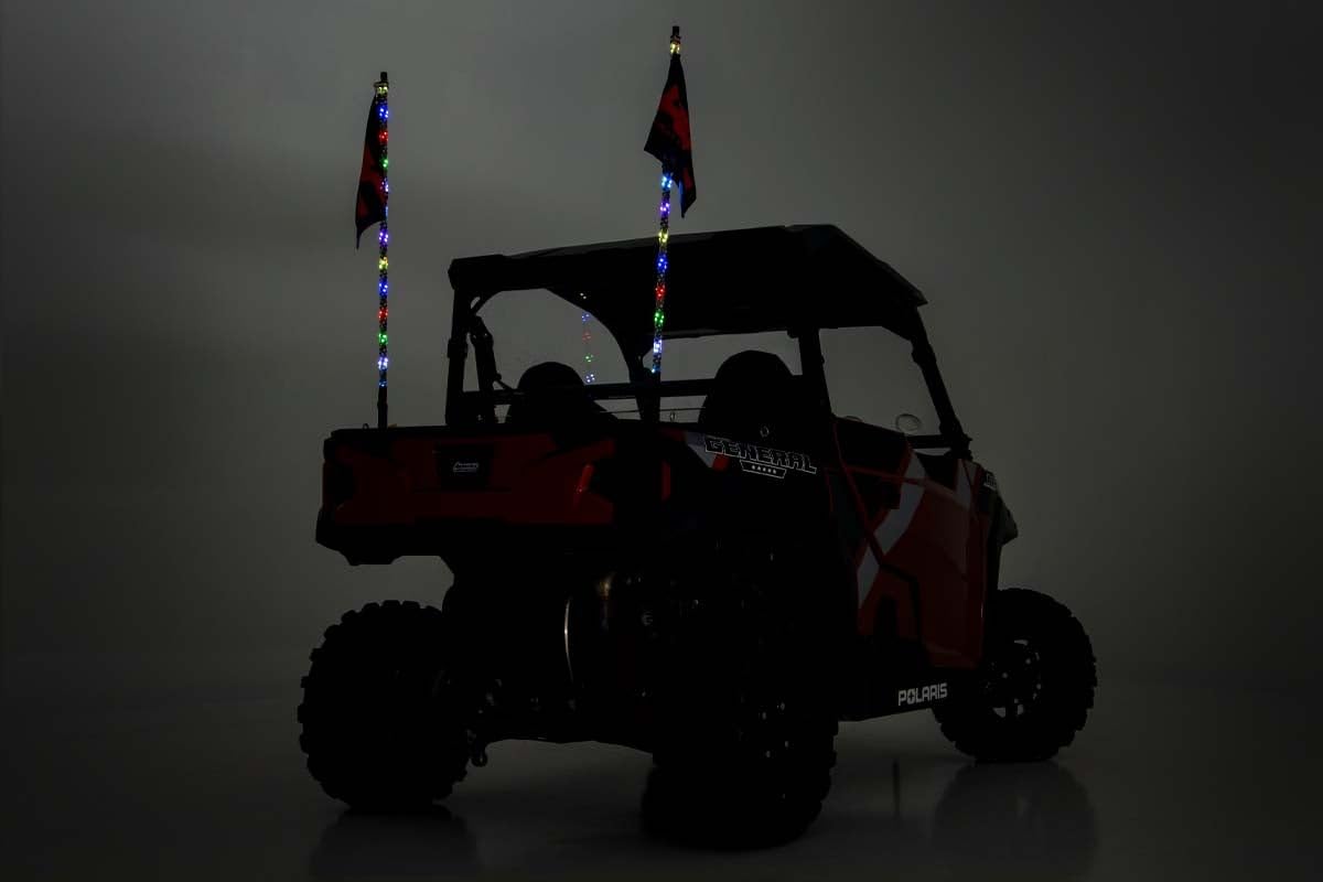 Rough Country 4' Multi-Function UTV LED Whip Light Kit w/Remote - 93004