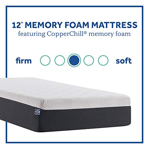Sealy - Memory Foam Bed in a Box – 12 Inch, Medium Feel, Full Size, CopperChill Technology, CertiPur-US Certified