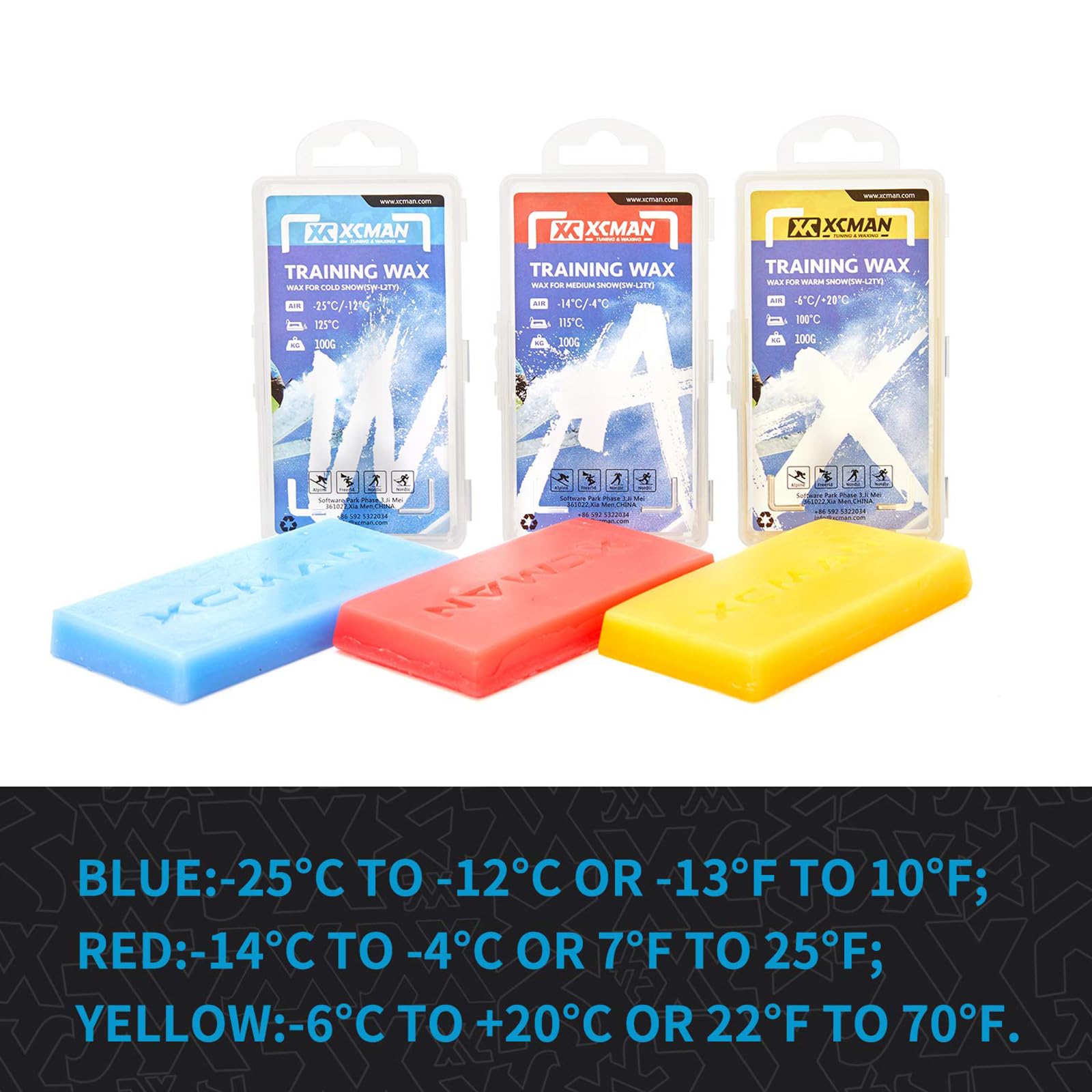XCMAN Complete Ski Snowboard Tuning and Waxing Kit with Waxing Iron,Ski Training Wax,Edge Tuner,Ptex,Ski Waxing Brush,Waxing Scraper