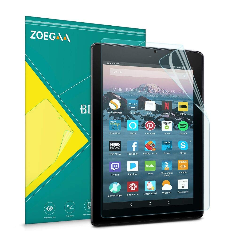 ZOEGAA Anti-Blue Light Screen Protector for Amazon Fire HD 10 Tablet 10.1" (7th / 9th Generation, 2017/2019 Release) and Fire HD 10 Kids Edition, (Not for 11th Generation 2021 Release) PET Film