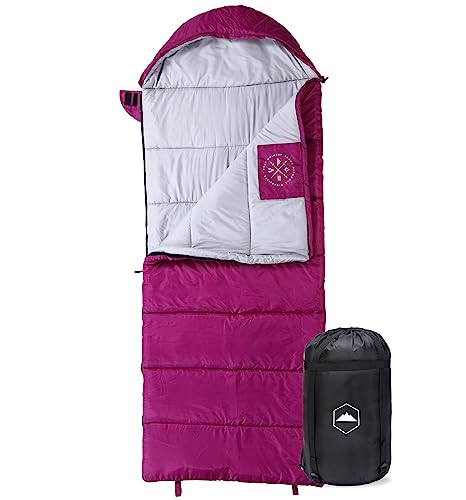 Tough Outdoors Kid Sleeping Bag - Youth Sleeping Bag - Kids Sleeping Bag for Camping - Warm Fall, Spring, Summer Sleeping Bags for Girls Boys - Packable & Compact Sleeping Bag for Teens & Children