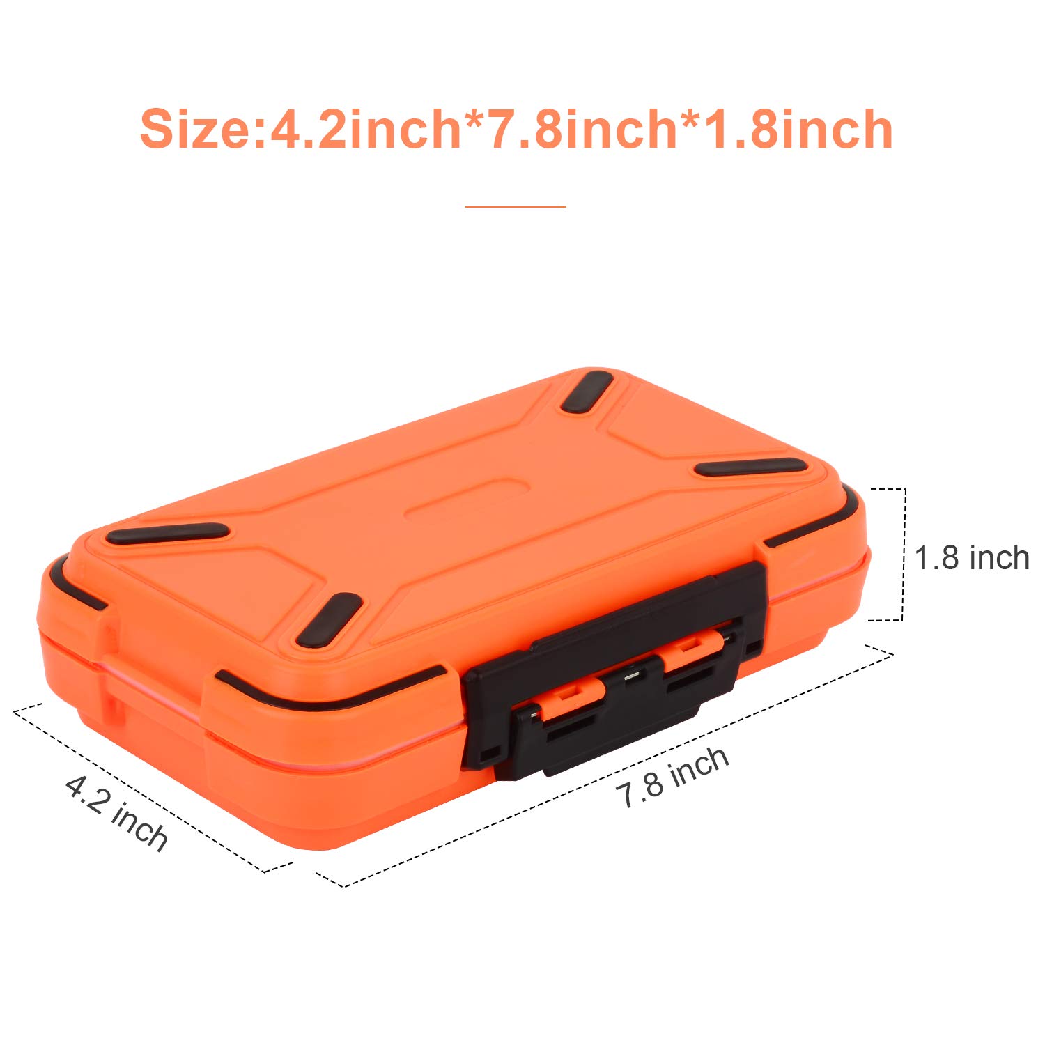 Uniwit Fishing Tackle Box Compact Waterproof Fishing Storage Box, Plastic Fishing Lure Box, Removable Grid Storage Organizer Making Kit for Fishing Lure/Hook Beads Earring Container Tool (Orange)