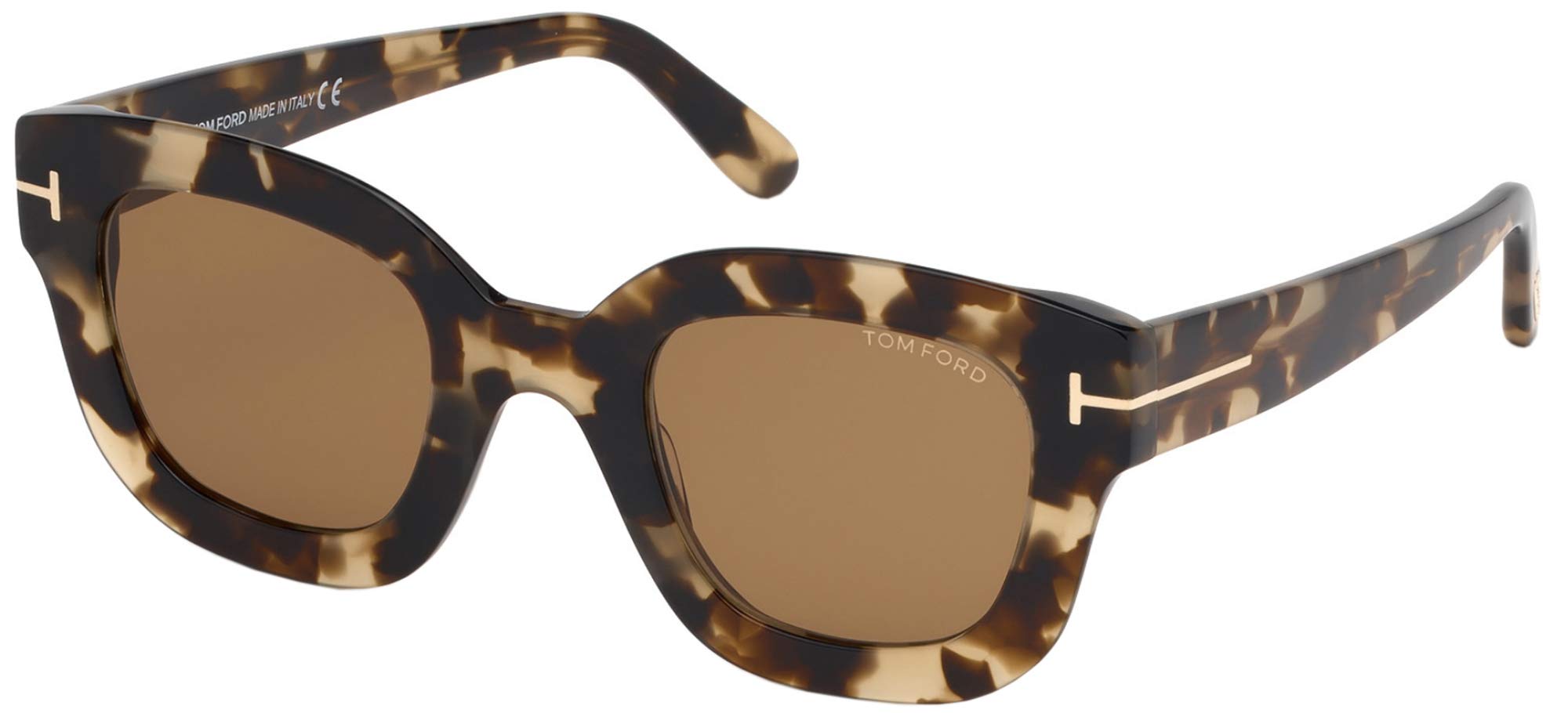 Tom Ford Rectangular Sunglasses TF659 Pia 56E Tortoise Havana 48mm FT0659