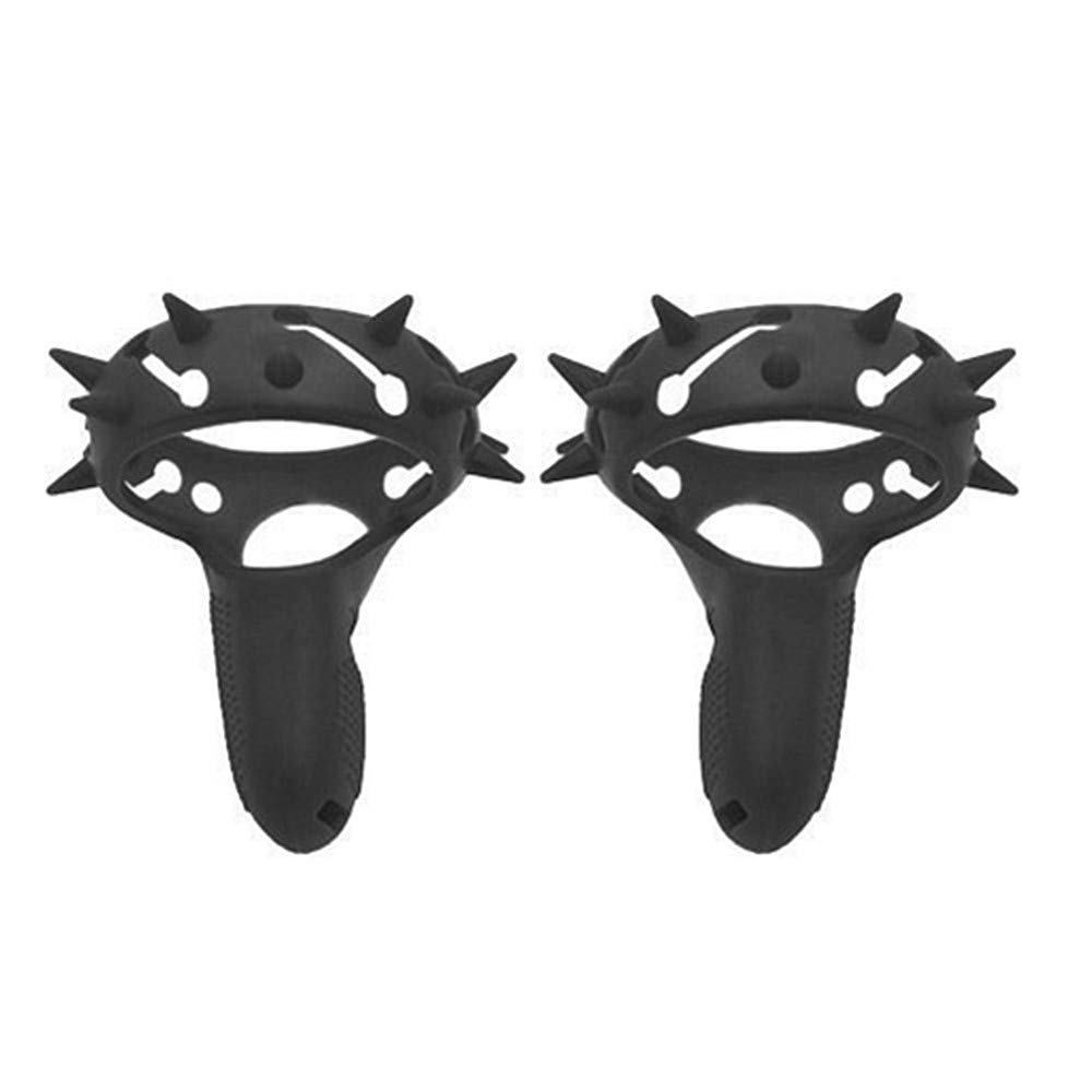 Silicone Protective Cover Touch Controller Grip Cover Skin with Knuckle Straps for Quest1/Rift S (Black)