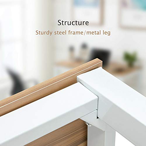 RICA-J Computer Desk, 43in Wood Work Desk Large Gaming Writing Desk PC Laptop Table Study Workstation Home Office Furniture (Oak)
