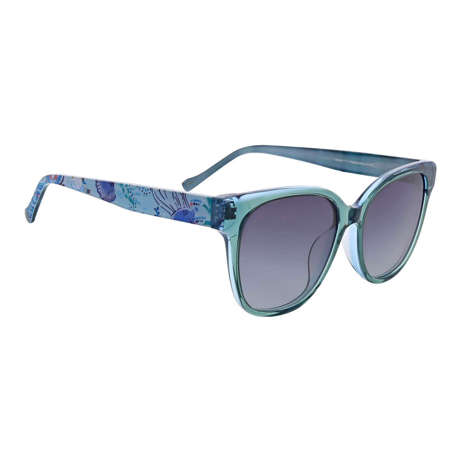Vera Bradley Women's Sherry Polarized Oval Sunglasses, Paisley Wave, 55