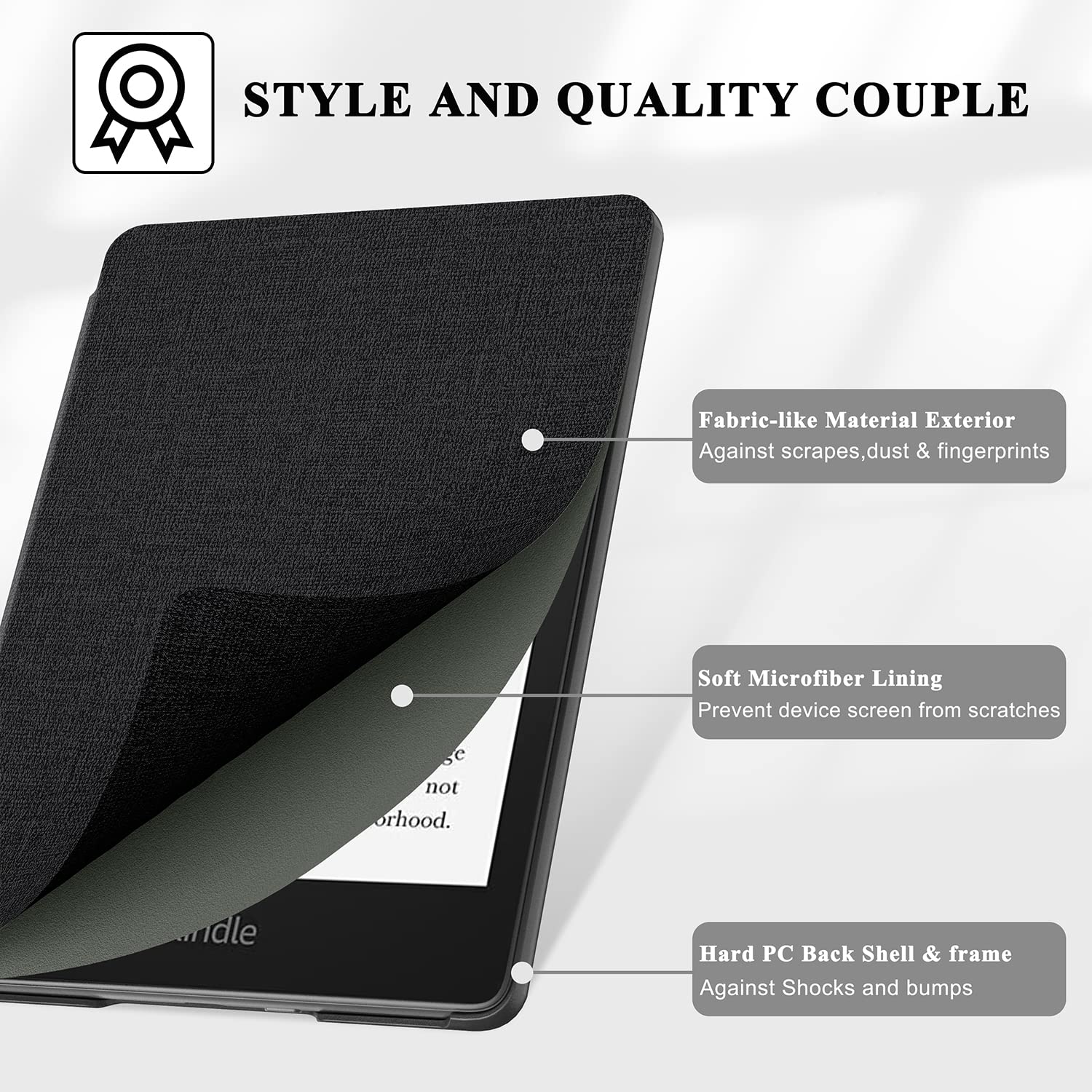 Soke Case for All-New Kindle Paperwhite,(Only Fit 11th Generation-2021 Release),Premium Slim Folio Cover with Auto Wake/Sleep for Kindle Paperwhite & Signature Edition 6.8" E-Reader,Black