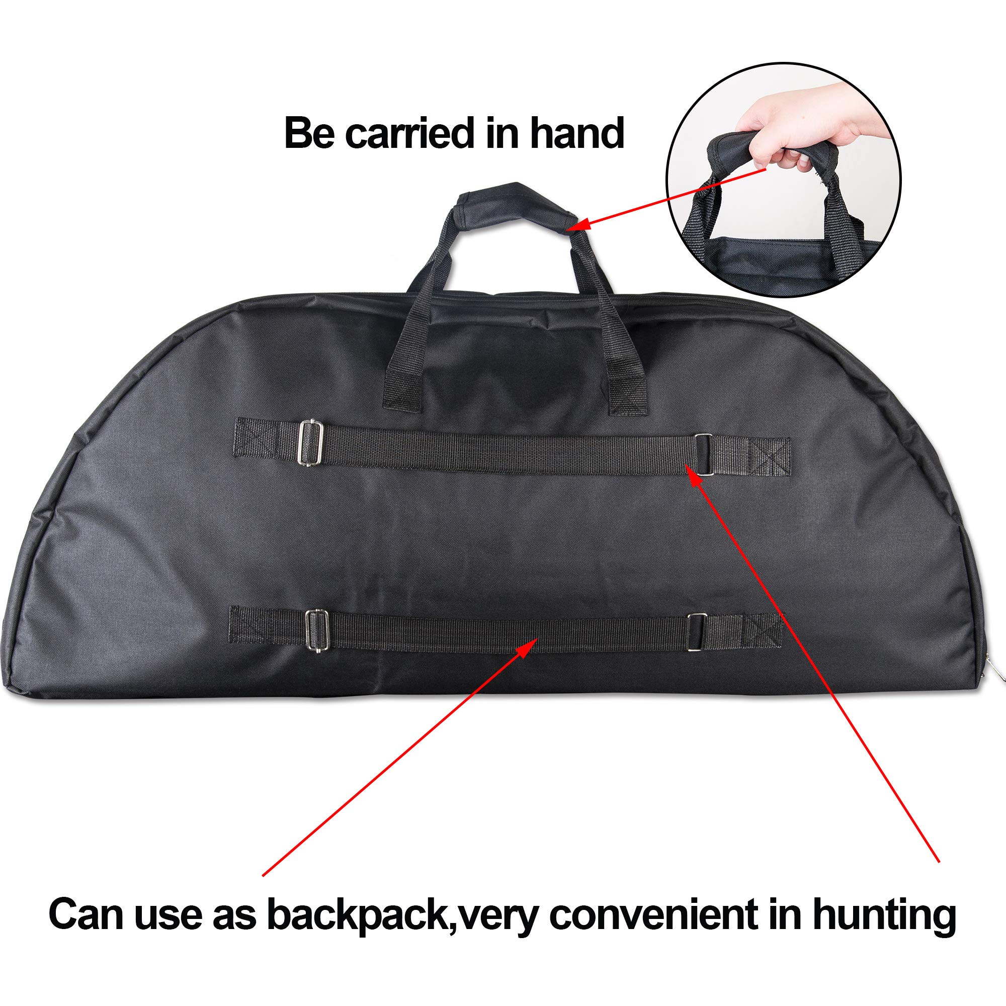 TOPOINT Archery Compound Bow Case Soft Bow Case Hunting Compound Bow Bag Padded Layer Foam Bow Holder Arrow Tube Protect Bow and Arrow Hunter Bow Archery Case (Black)