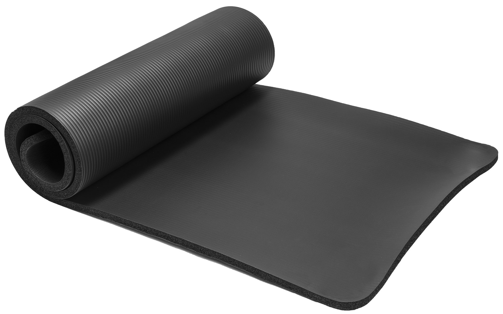 Spoga, Premium 5/8-inch Extra Thick 71-inch Long High Density Exercise Yoga Mat with Comfort Foam and Carrying Straps , Black
