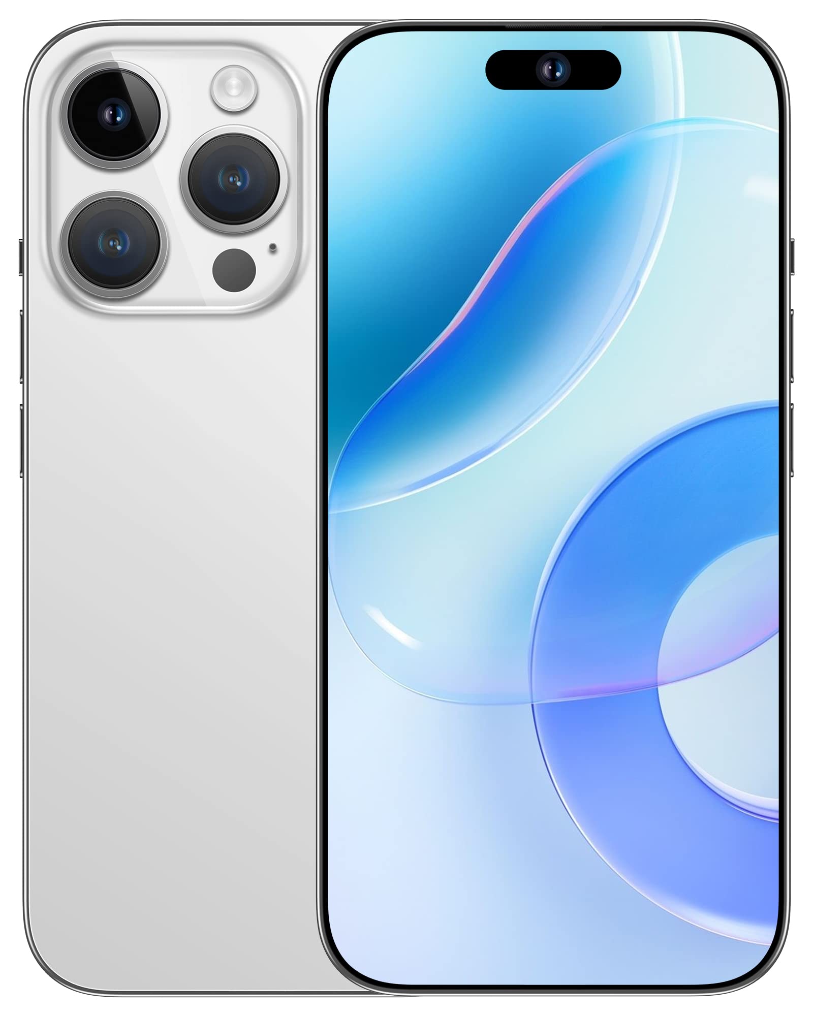 SANSHREUNI A14ProMax Unlocked Cell Phone, 6.82" FHD Screen 5G Smartphone with 64MP Camera, Octa-Core CPU, Face ID, GPS, Dual SIM 5G Phone (Silver)