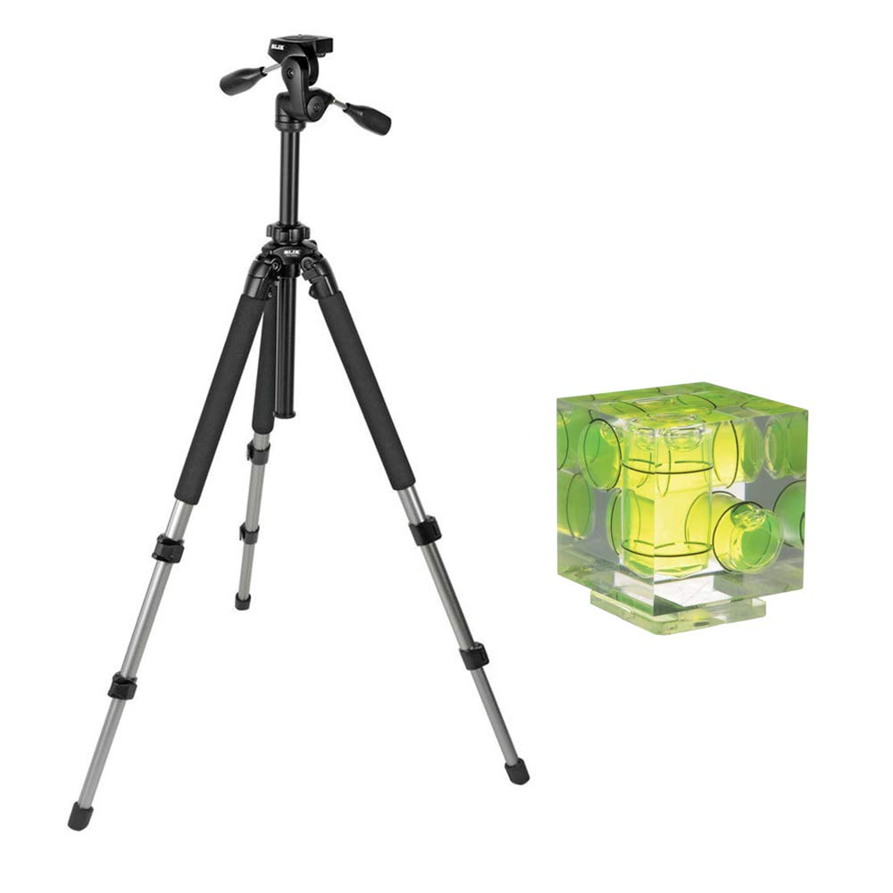 Slik Pro 700 DX Tripod with 700DX 3-Way, Pan-and-Tilt Head (Titanium) with Vello Three-Axis Bubble Level Bundle