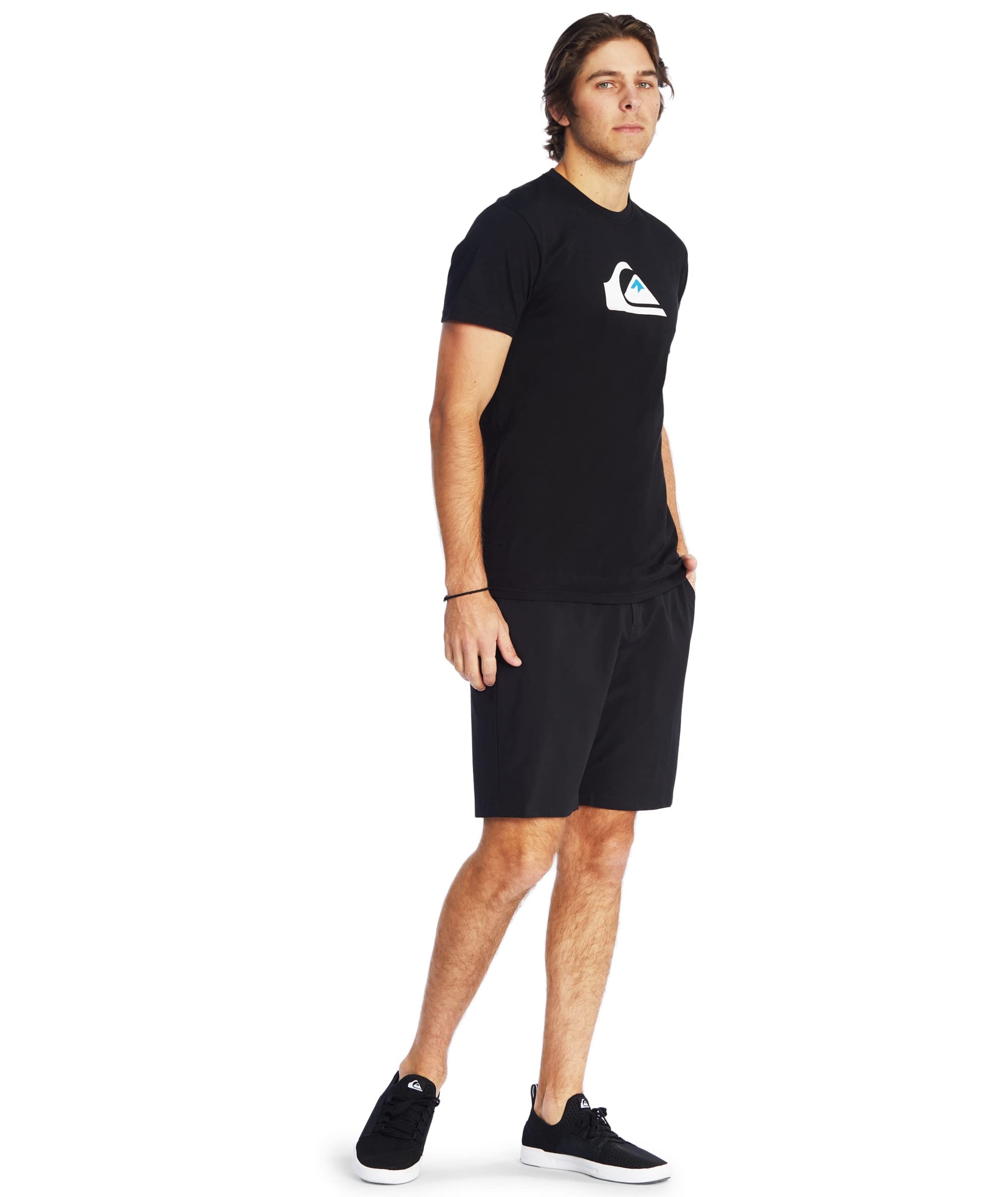 Quiksilver mens Comp Logo Mt0 Tee Shirt, Black, Medium US