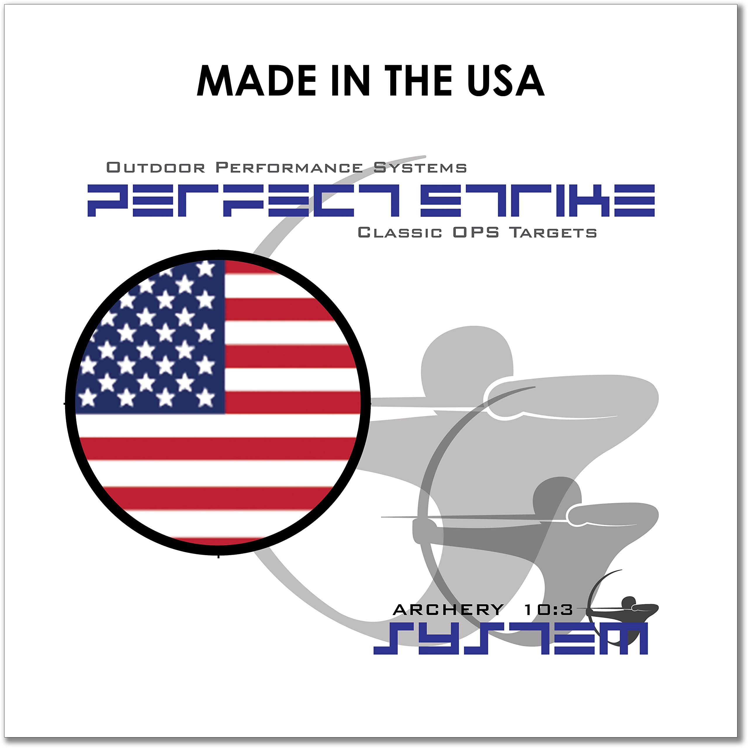 Perfect Strike Archery Targets. Classic OPS No. 007. Archery Paper Targets. Great for practice in the backyard or at the range. (12" x 12") 12 Targets