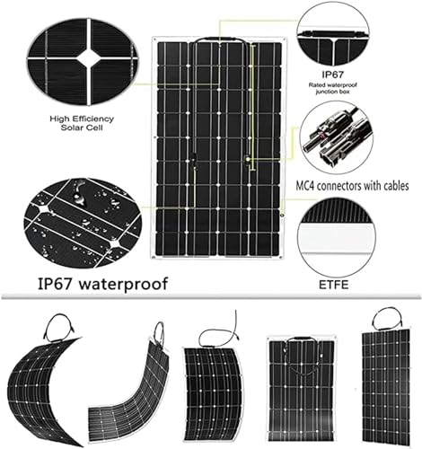 Shykey Flexible Solar Panel Kit,600W 18V Monocrystalline Solar Kit Off Grid Kit 2 * 300W Solar Power Kit with 40A Controller,for RV Battery Boat Caravan