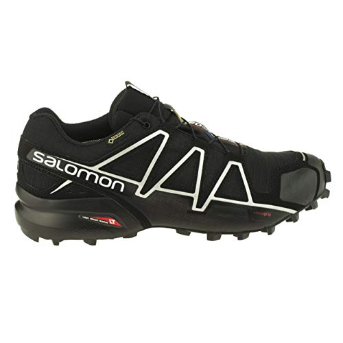 Salomon Men's SPEEDCROSS 4 GTX Trail Running Shoes, Black/Black/Silver Metallic X, 11.5 M US