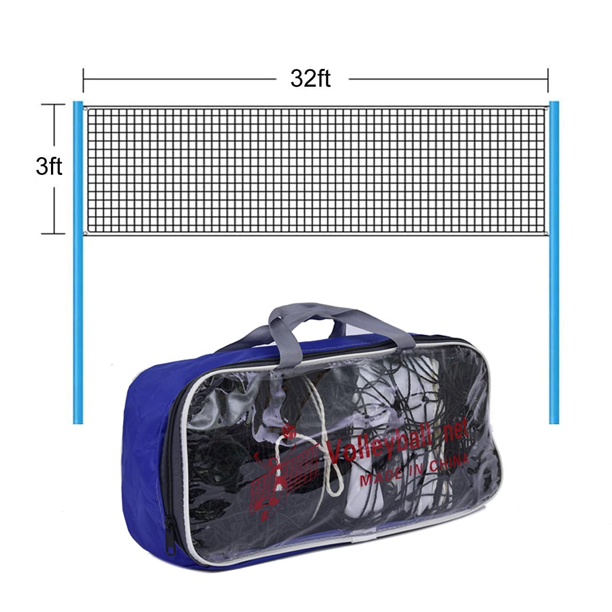 SplendoRoute Professional Volleyball Net 32x3FT Portable Volleyball Net for Backyard Pool Schoolyard Beach