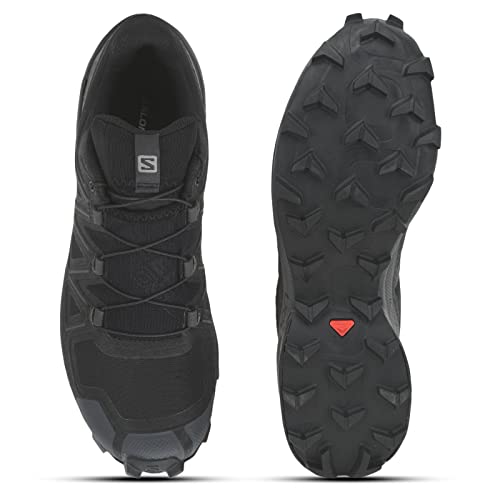 Salomon Speedcross 5 Trail Running Shoes for Men, Black/Black/Phantom, 13
