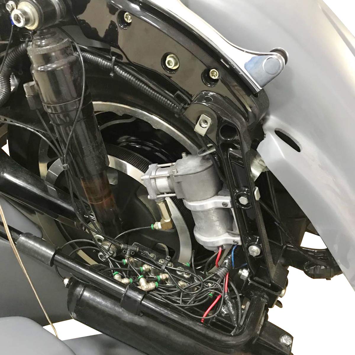XFMT Rear Air Ride Suspension Kit W/Air Tank For Harley Touring Road King Street Electra Glide 1994-2023