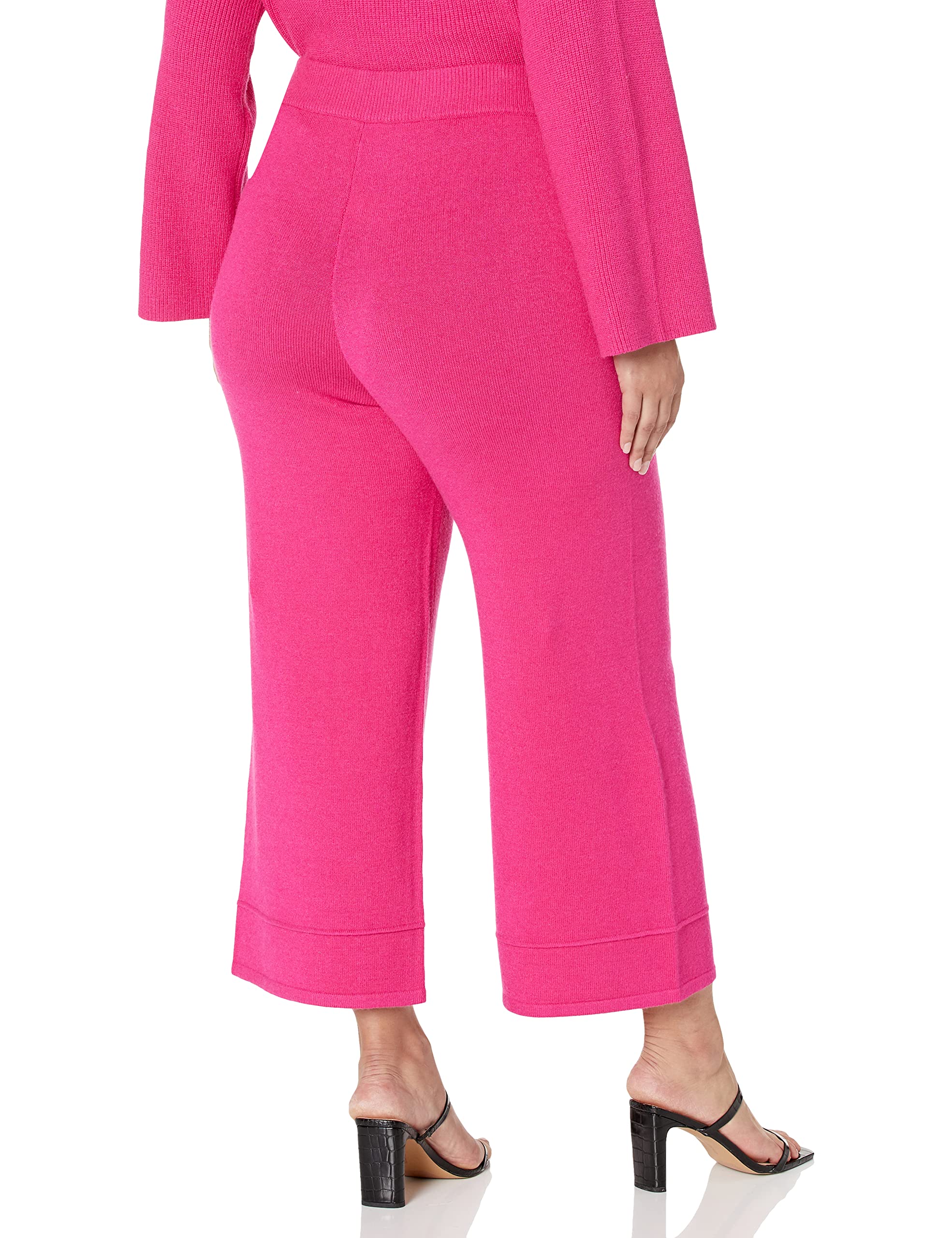 The Drop Women's Bernadette Pull-on Loose-fit Cropped Sweater Pant, Hot Pink, L