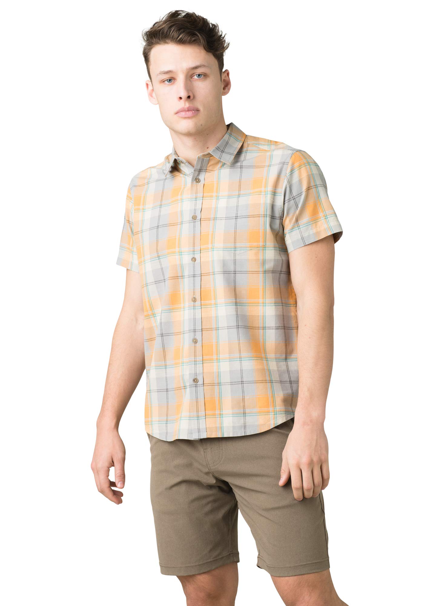 prAna Men's Hybridizer Short, Mud, 33W x 8.5L