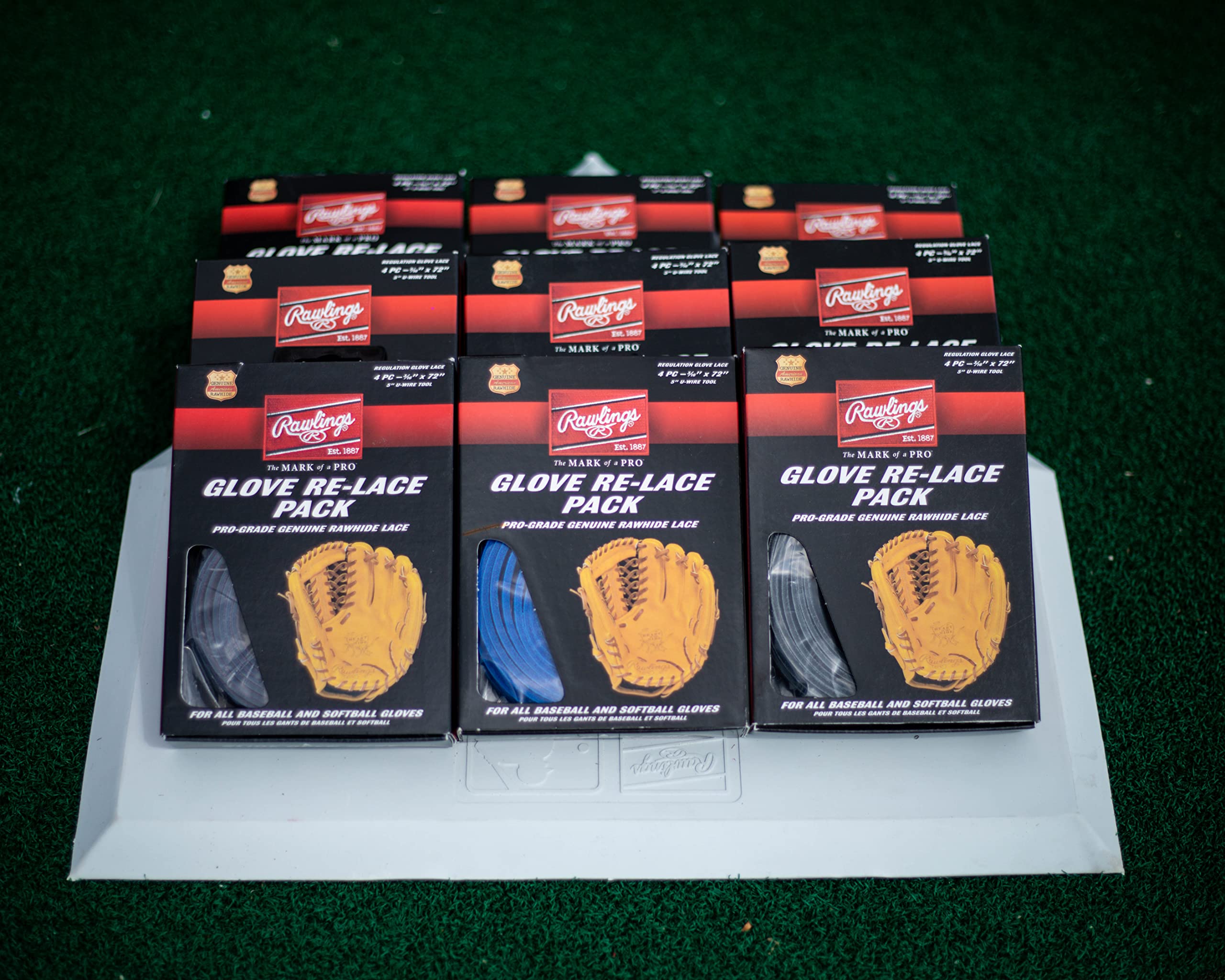 Rawlings | Glove Re-Lace Pack | Baseball/Softball | Standard 3/16" X 72" Laces with Tool | Red