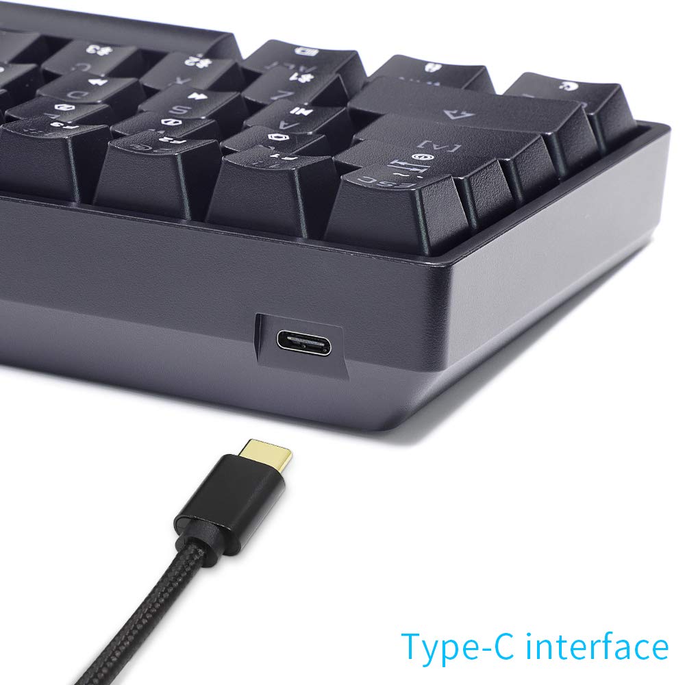 YUNZII SK64 64 Keys Hot Swappable Optical Mechanical Keyboard with ABS Shine-Through Keycaps, RGB Backlit, Programmable for Win/Mac/Gaming (Gateron Optical Red, Black)