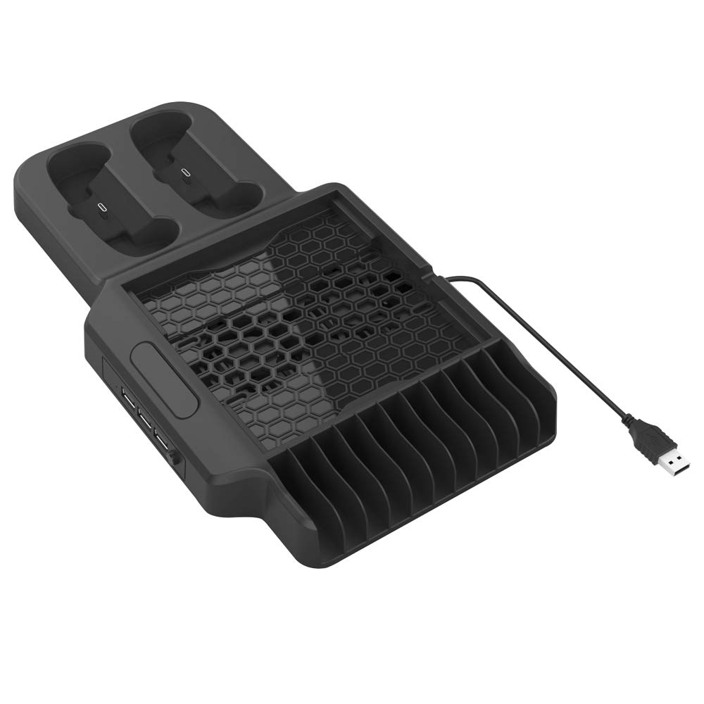 Vertical Stand for Series X with Cooling Fan Charging Station for Xbox Series X Console with 11 Game Storage Organizer 3 USB Port (Black)