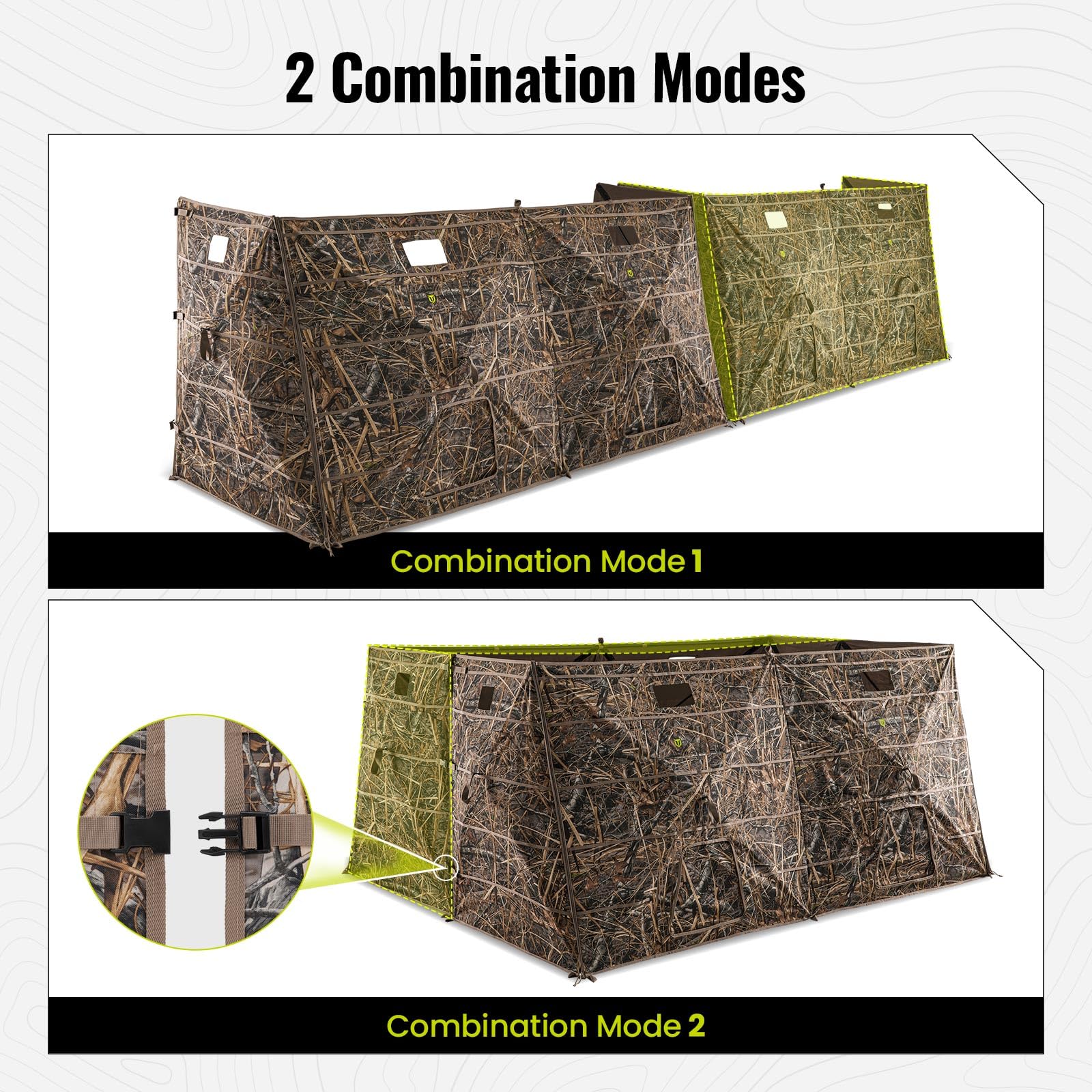 TIDEWE Hunting Blind Panel with Carrying Bag, 3-4 Person Pop-up Waterfowl Blinds, Resilient Field Duck Hunting Tent(Next Evos)