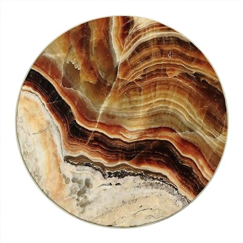 Round Office Desk Chair Mat Marble Anti-Slip Floor Protector Mat Abstract Luxury Art Office Carpeted Floor Mats for Computer Desk 2 FT