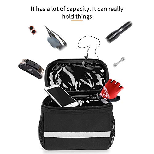 YUIOP Bike Basket Bicycle Front Bag, Waterproof Bicycle Handlebar Basket Detachable Bike Frame Bag Cycling Accessories