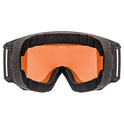 uvex athletic CV, lunettes de ski Adulte unisexe, black mat/blue-orange, one size