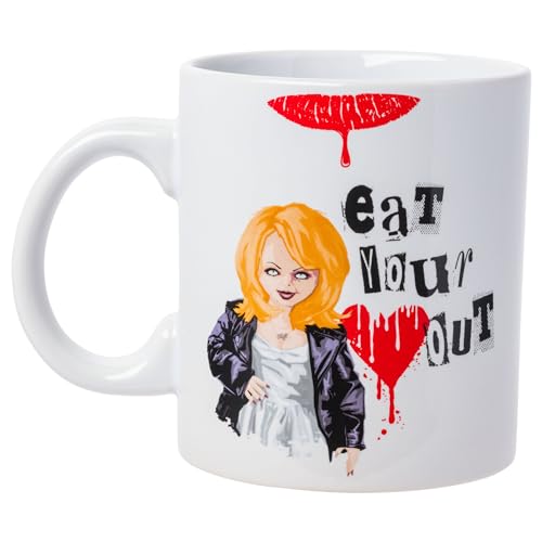 Silver Buffalo Chucky Eat Your Heart Out Scary Ceramic Mug, 20 Ounces