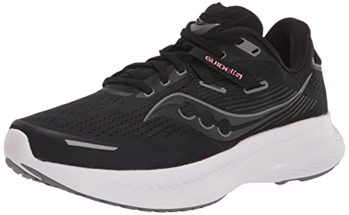 Saucony Women's Guide 16 Sneaker, Black/White, 7.5