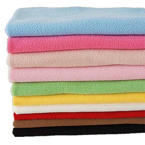 RayLineDoÂź 10PCS 50 * 50cm Solid Color Knitted Polar Fleece Fabric Anti Pill Fabric Patchwork Polyester Plush Fleece Cloth for DIY Sewing Handmade Dolls
