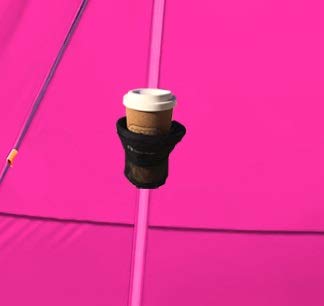 Red Suricata Cup Holder for Drinks – Accessory for Sun Shade Canopy Tent – Attaches to Tent Pole – Holds one Beverage (Cup, Bottle or Can)