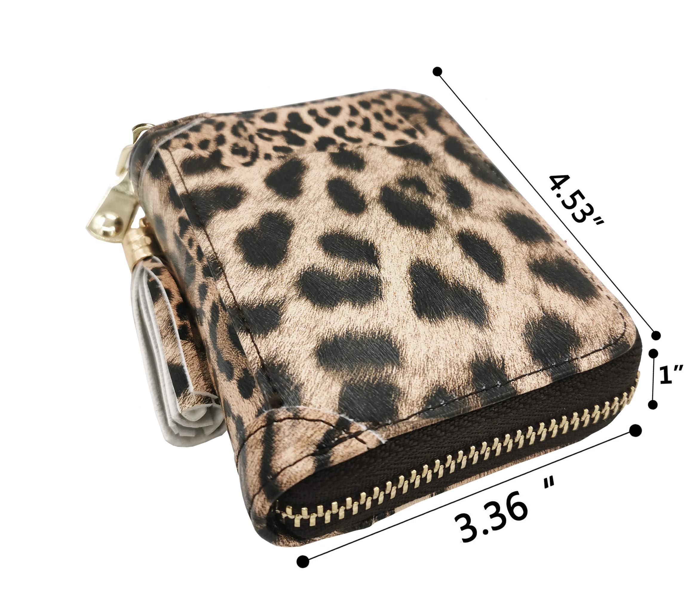 YUHAN PRETTY Womens Credit Card Holder Wallet RFID Leather Small ID Card Case (20 Card Slots - Leopard)
