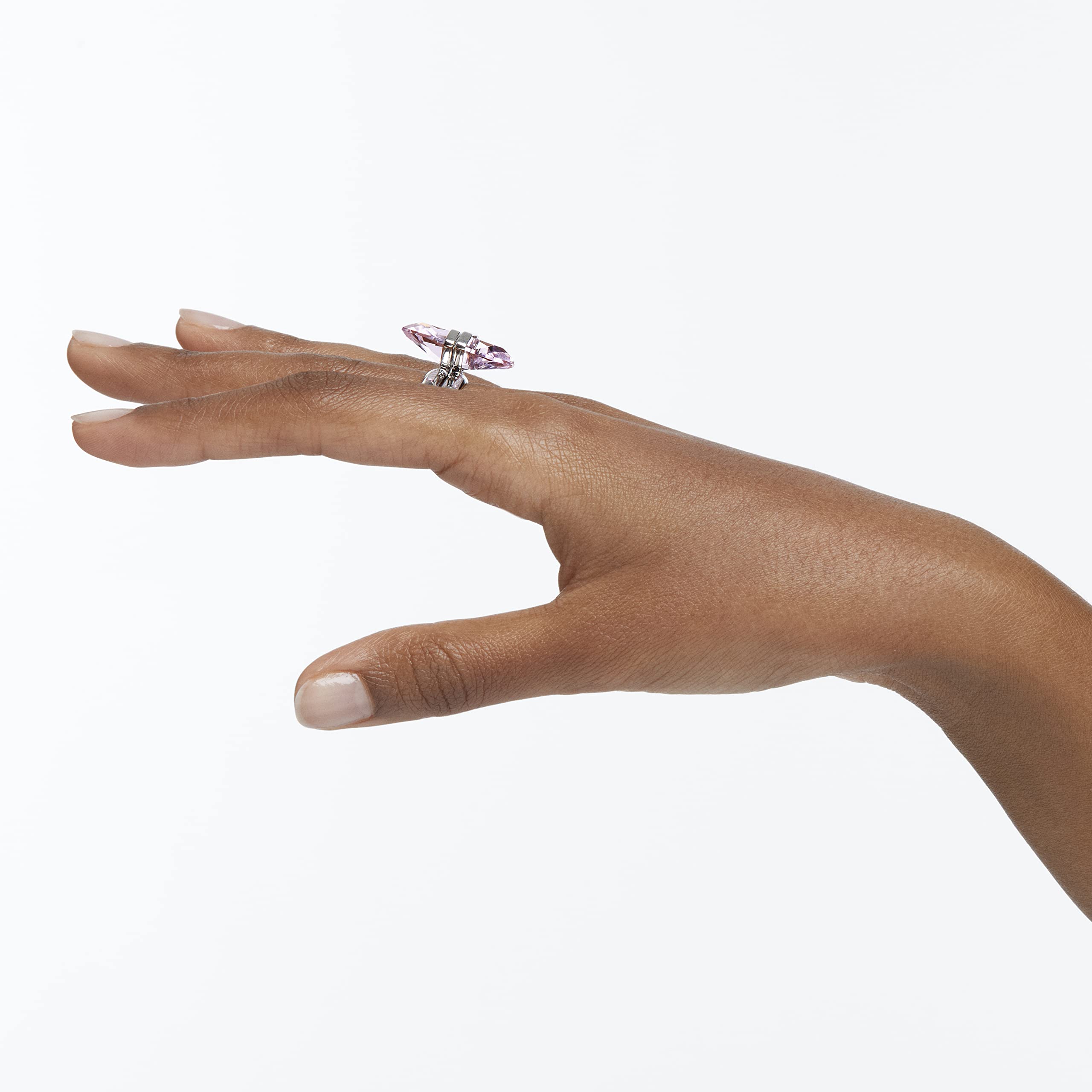 SWAROVSKI Lucent ring, Magnetic, Pink, Rhodium plated, Size 9