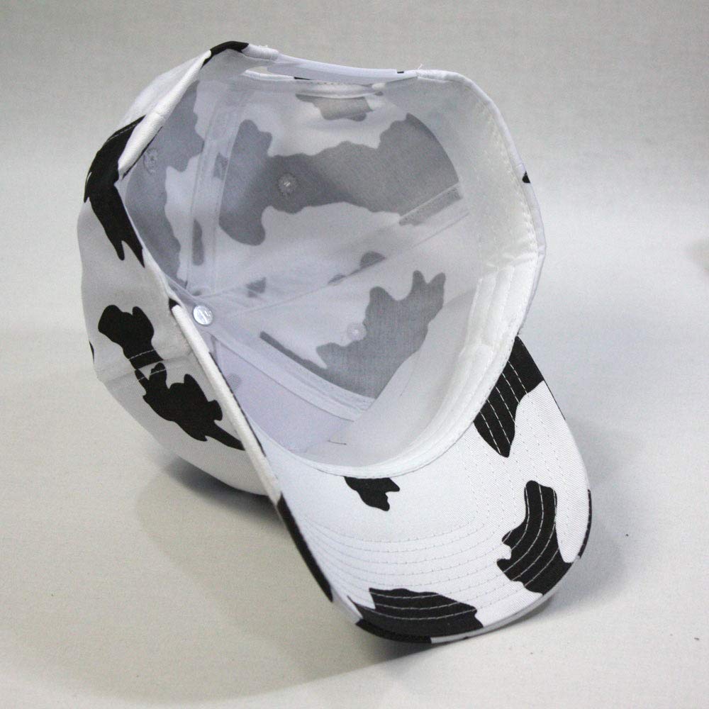 The Vintage Year Milk Cow Adjustable Snapback Baseball Cap White Free Patch (Quail)