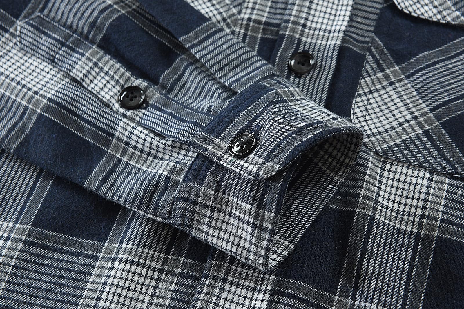 Puwasa Flannel Hoodies for Men,Men's Plaid Shirts Casual Long Sleeve Lightweight Flannel Shirt Jacket for Men Blue Large