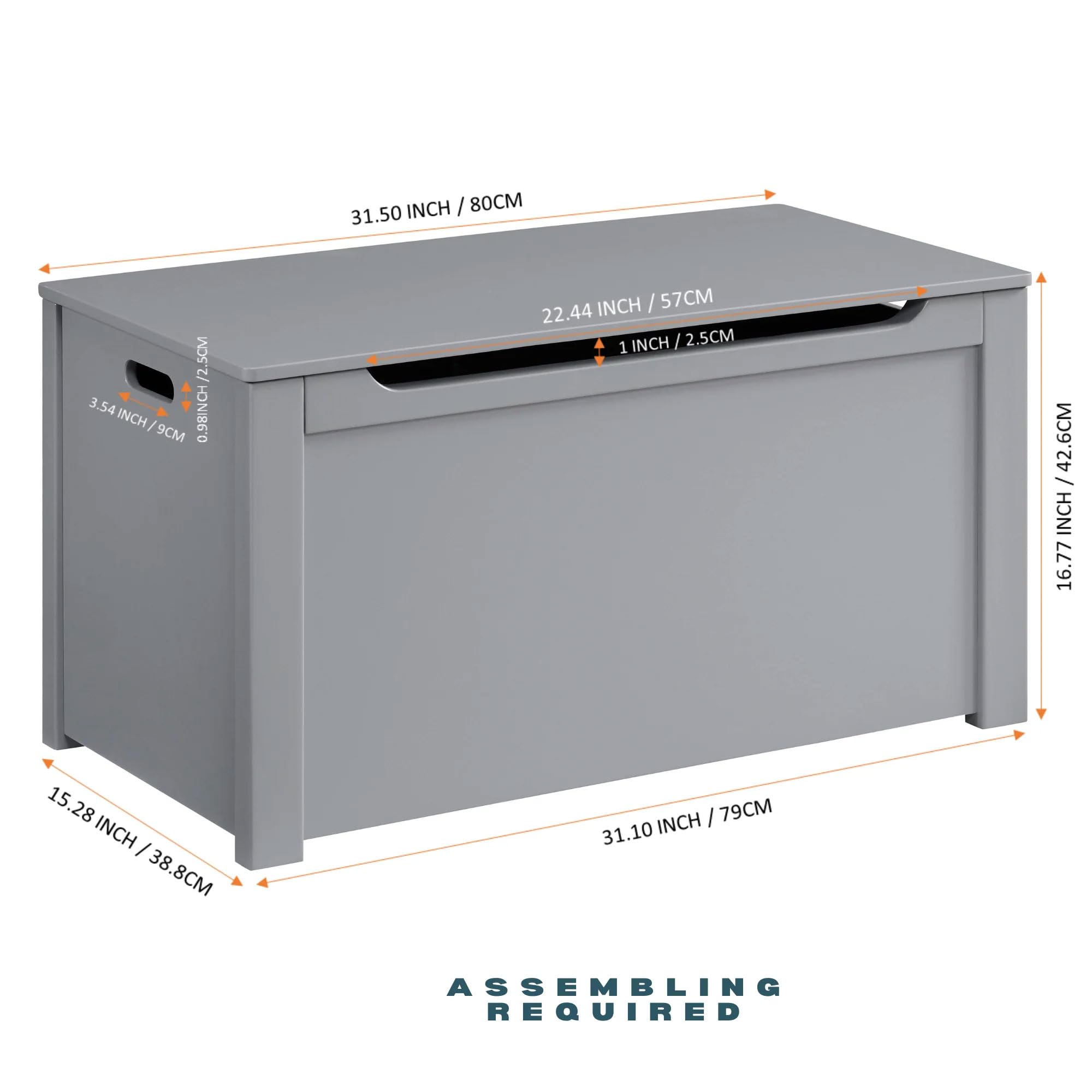 Sturdis Premium Quality Wooden Toy Box - White: Organize and Store Your Child's Toys in Style!