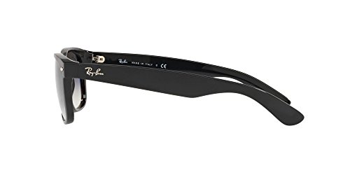Ray-Ban RB2132 New Wayfarer Square Sunglasses, Black/Clear Gradient Green, 55 mm
