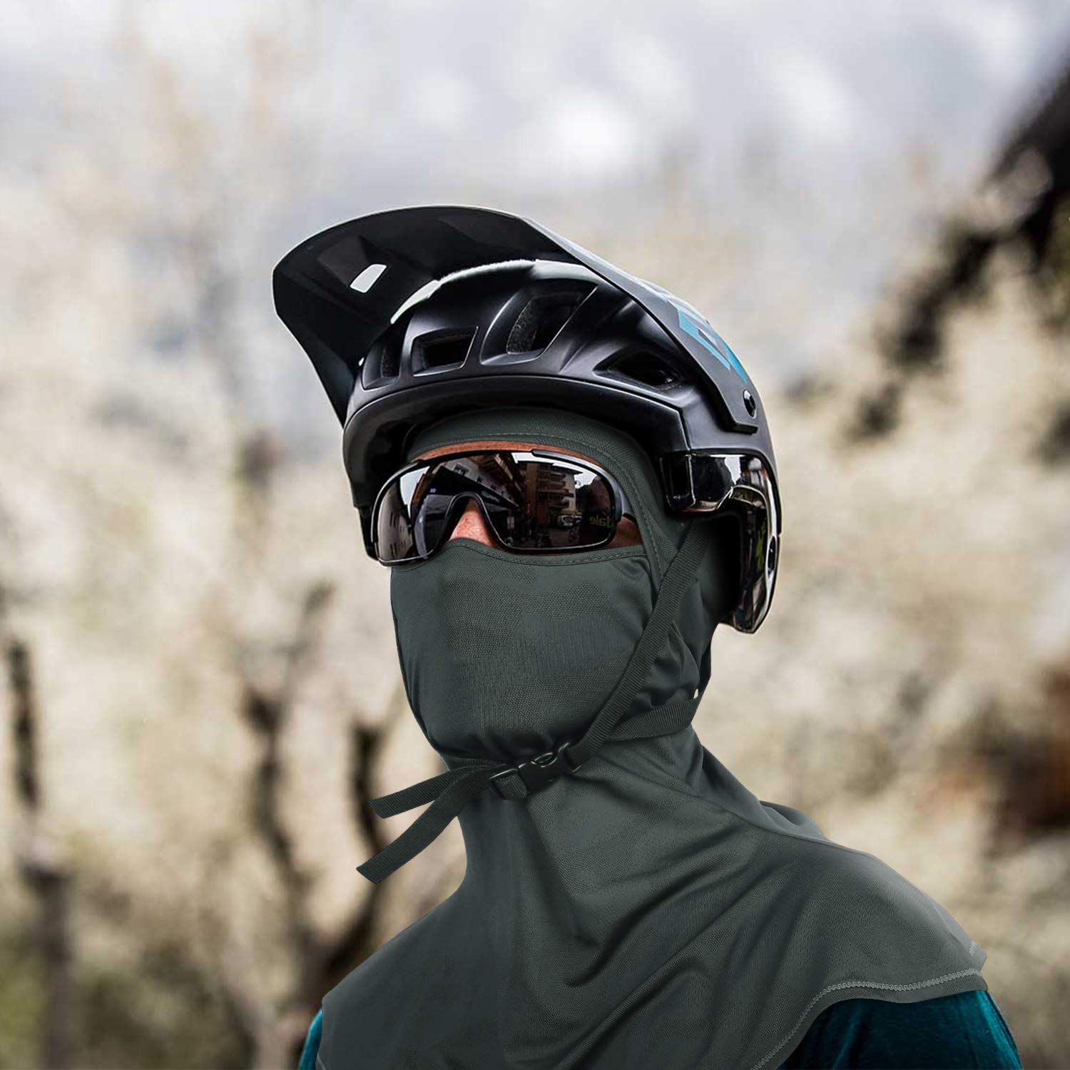 Summer Balaclava -Sun Protection Face Mask Quick Dry Breathable Full Face Cover Gray