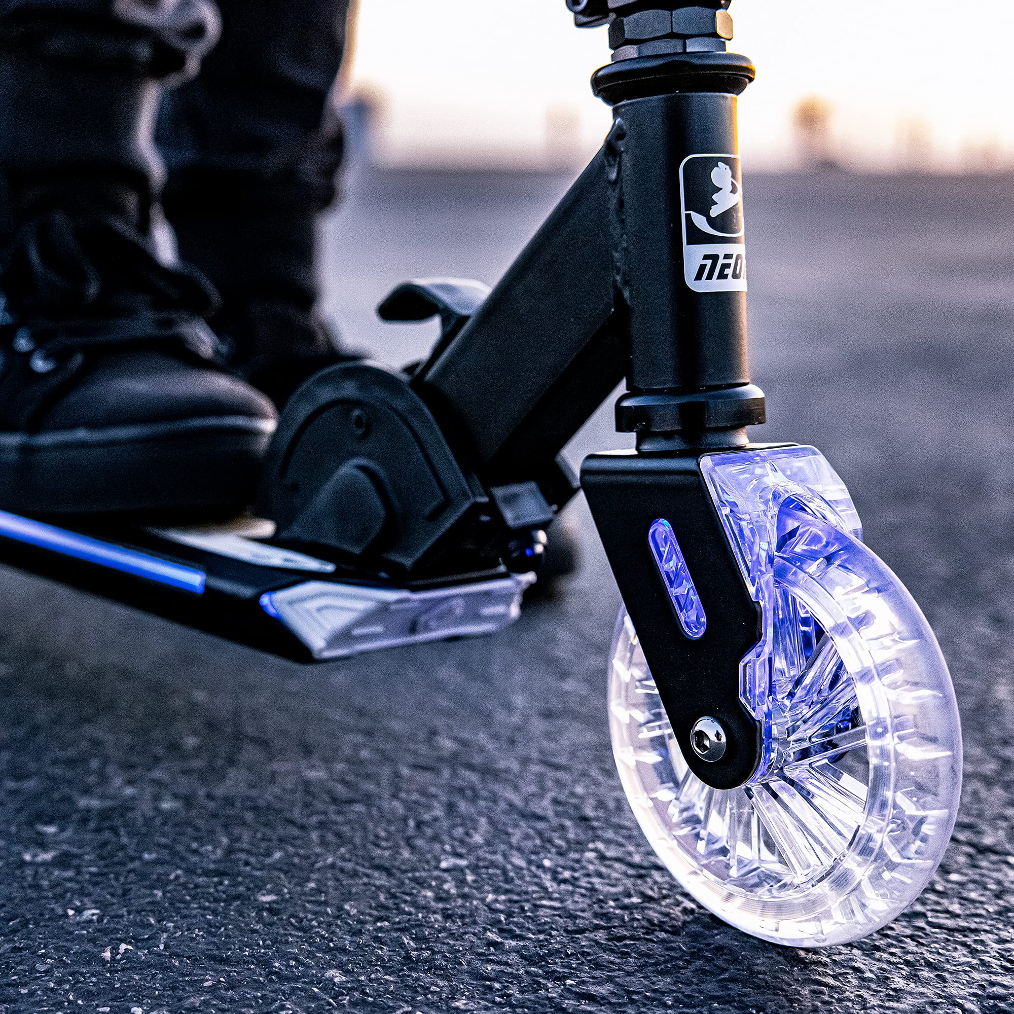Yvolution Neon Spectre Foldable LED Scooter with Dynamic Lights for Kids Aged 5+, Multi-Color