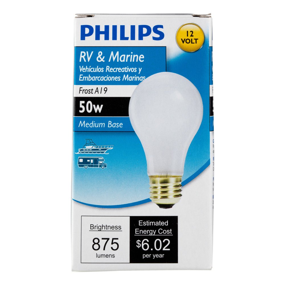 PHILIPS LED 415265 RV and Marine 50-Watt A19 12-Volt Light Bulb