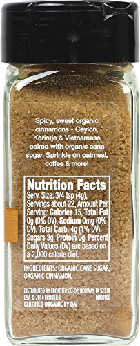 Simply Organic Spice Right Everyday Blends Cinnamon Sugar Trio, Certified Organic, Vegan, Vegetarian | 3.1 oz