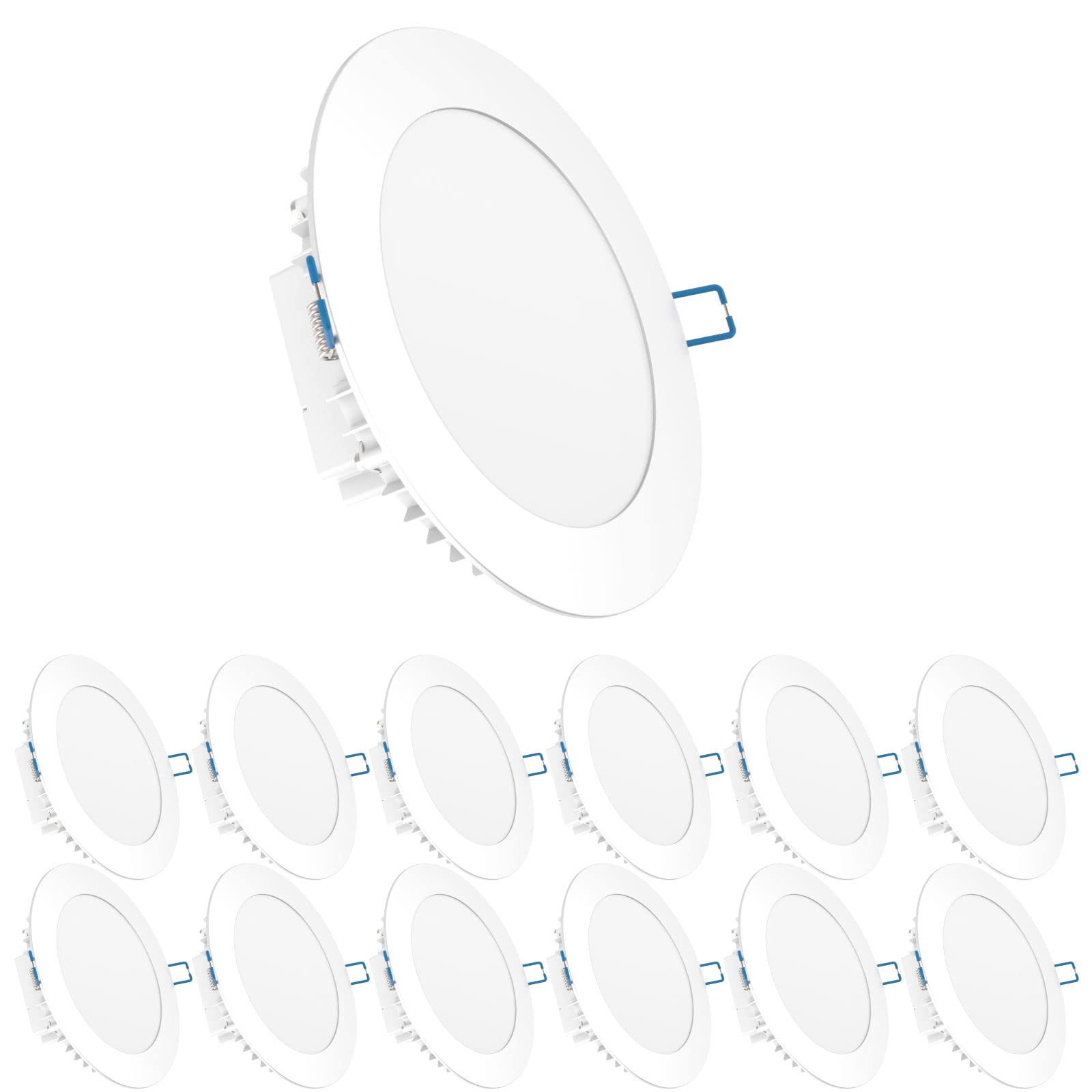 Sunco Lighting 12 Pack 6 Inch Ultra Thin LED Recessed Ceiling Lights Slim, 5000K Daylight, 14W, Damp Rated, Dimmable Canless Integrated Junction Box, ETL Energy Star