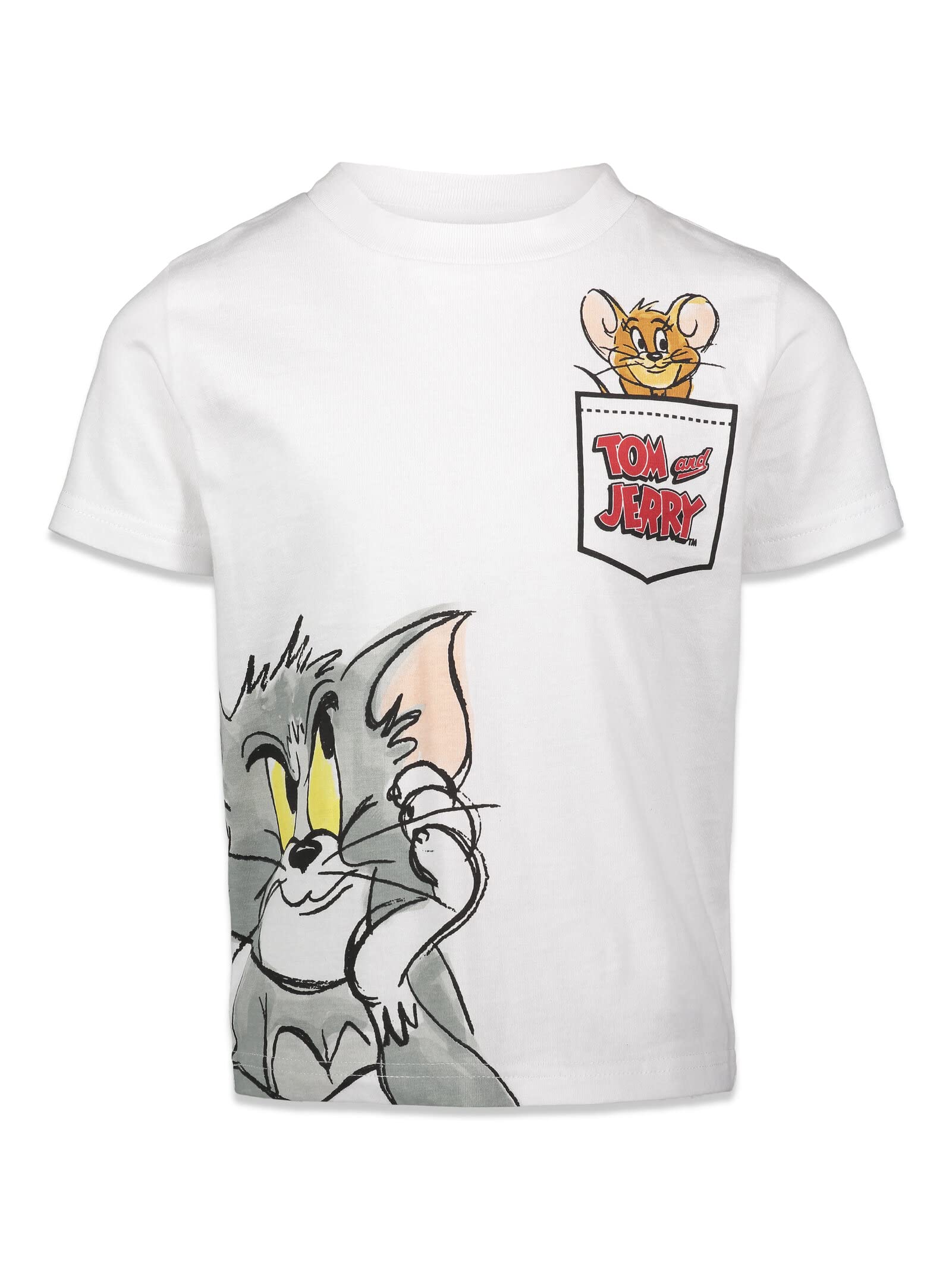 Warner Bros. Tom and Jerry Little Boys 2 Pack Short Sleeve Graphic T-Shirt 7-8 Multicolored